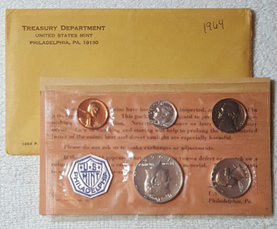 1964 - SILVER PROOF SET with ENVELOPE and COLORED INSPECTION PAPER | eBay
