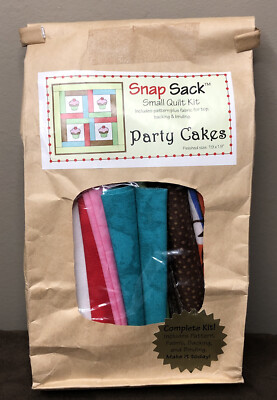 SNAP SACK "Party Cakes" Small Quilt Kit 19" x 19" Pattern Fabric ...