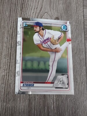 SPENCER STRIDER 2020 BOWMAN CHROME DRAFT 1ST BOWMAN ROOKIE CARD.BRAVES ...
