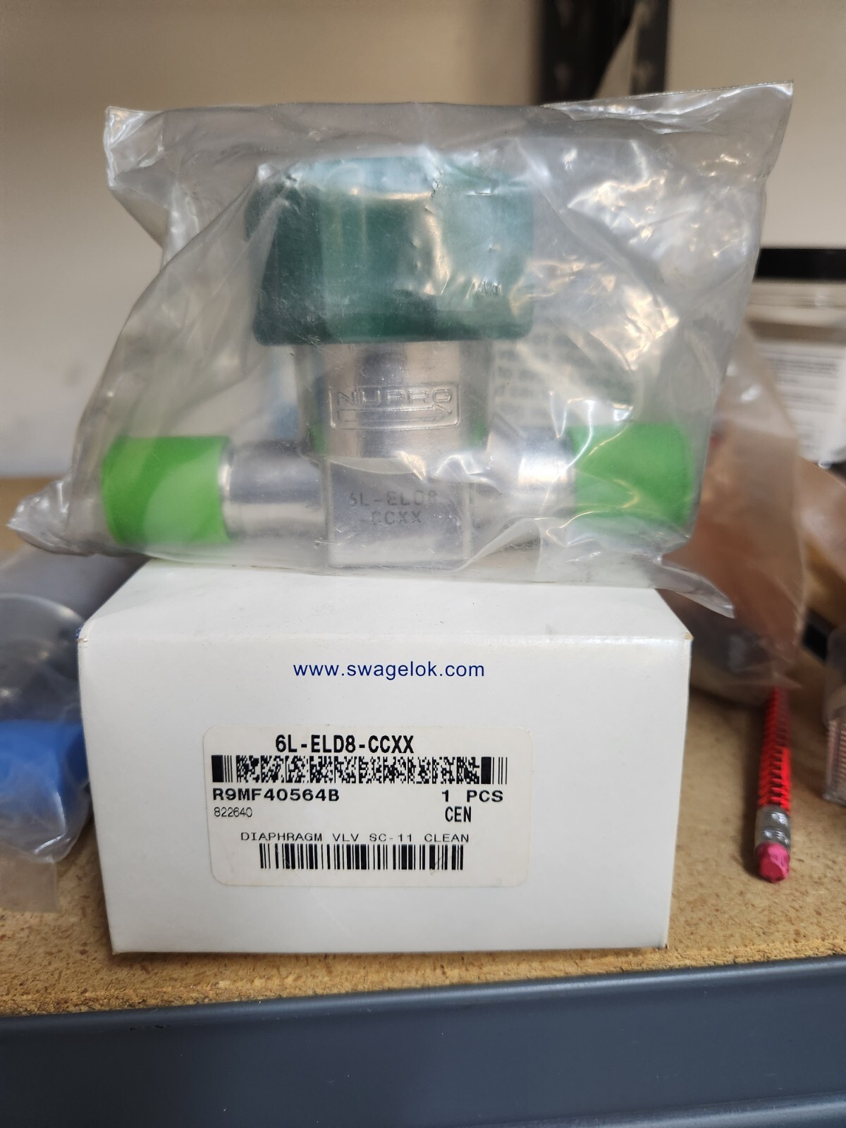 Swagelok, Diaphragm Valve, 1/2" MALE VCR, MANUAL, 6L-ELD8-CCXX | eBay