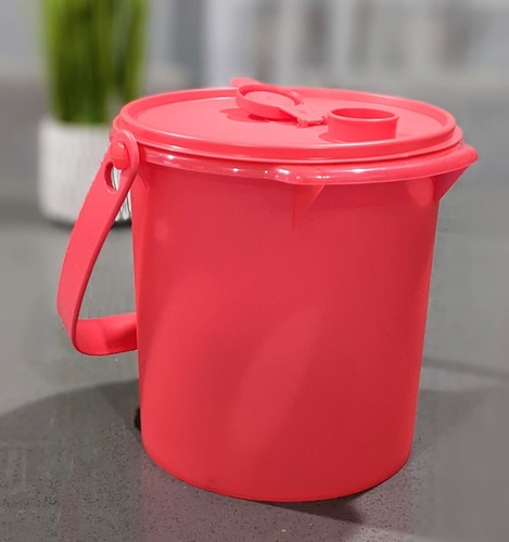 Tupperware 5 QT Bucket Canister w/ HANDLE Red New | eBay
