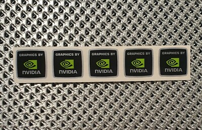 5x Graphics by Nvidia sticker badge 18.5mm x 17.5mm Genuine. Laptop PC ...