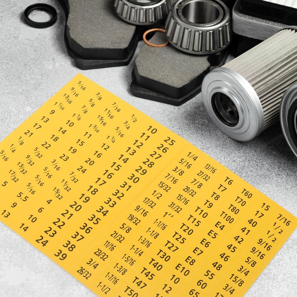 20 Sheets Socket Wrench Tags Tray Labels Rack Size Classification ...