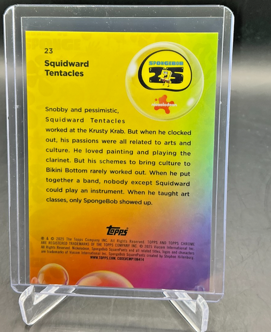 2025 Topps Chrome SpongeBob Square Pants SQUIDWARD TENTACLES Night ...