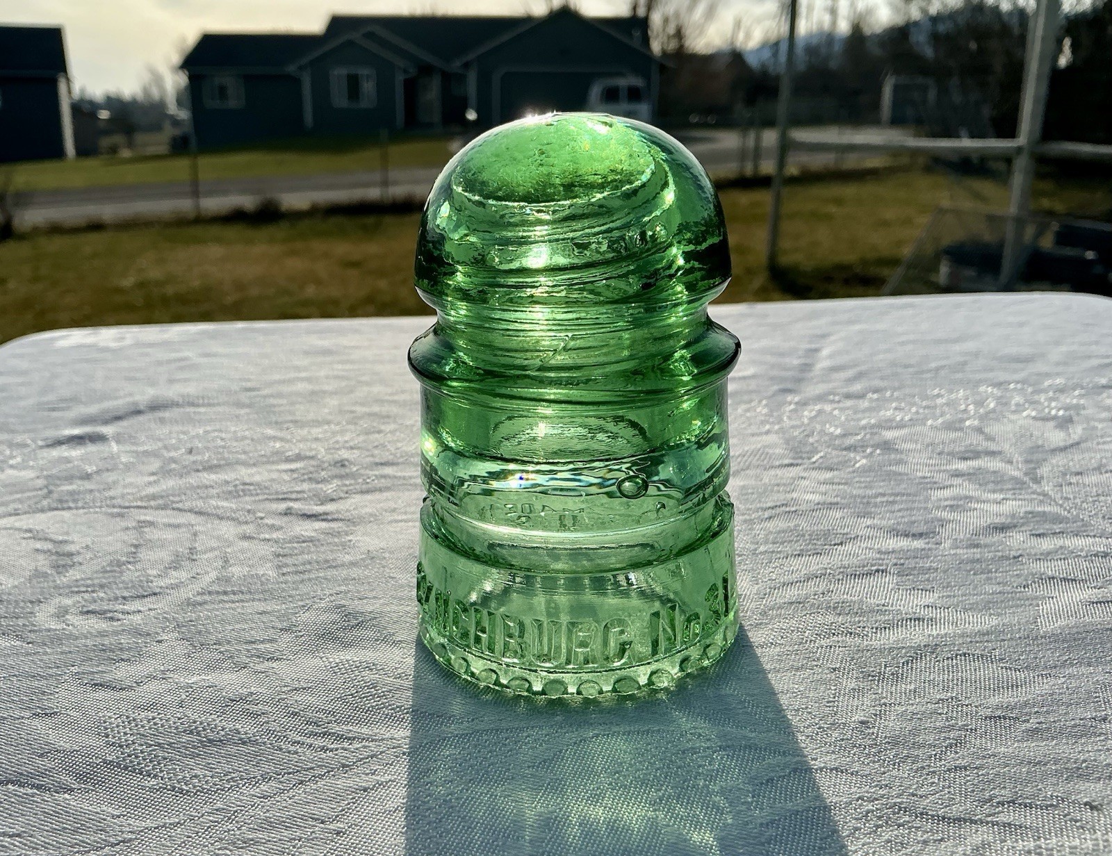 PRETTY! LYNCHBURG CD-112.1 GLASS INSULATOR VERY COLLECTIBLE YELLOW ...