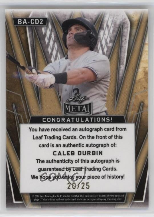 2024 Leaf Metal Auto Silver Lava /25 Caleb Durbin #BA-CD2 Auto | eBay