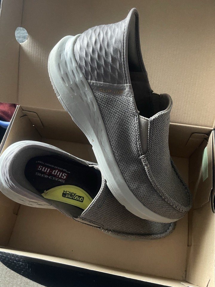 SKECHERS Mens 11 Parson Ralven Slip-Ins Taupe Hands Free Shoes Loafers ...
