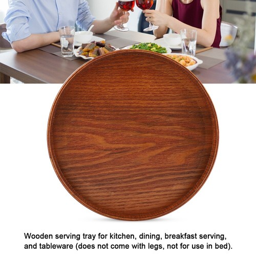 21cm Wooden Round Tea Cup Tray Plates Holder Serving Platter Teahouse ...