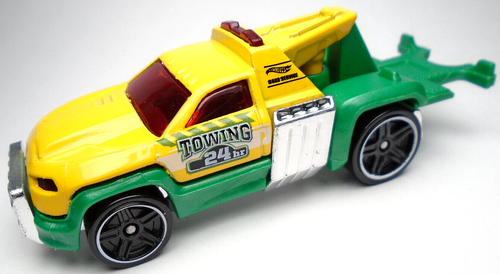 2017 HOT WHEELS REPO DUTY 24HR TOWING YELLOW & GREEN 1:64 DIECAST 3.5 ...