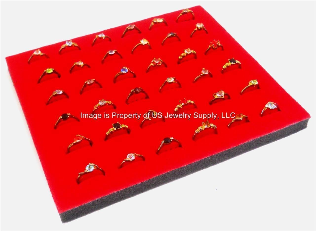1 Red 36 Ring Jewelry Display Liner Insert Pad 7 3/4" x 6 3/4" | eBay