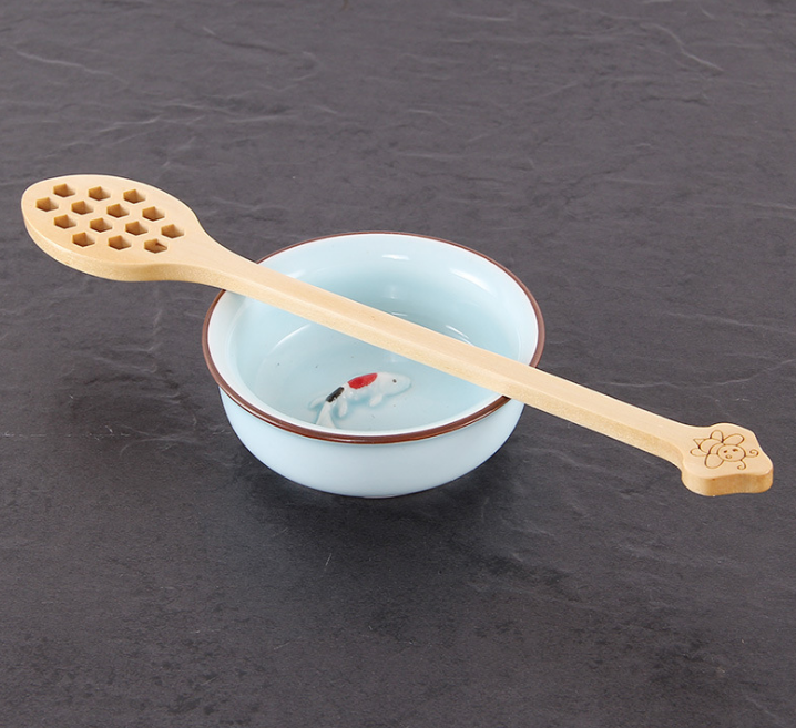 Hollow Out Heart Wooden Honey Stirring Spoon Stick Bar Coffee Drink ...