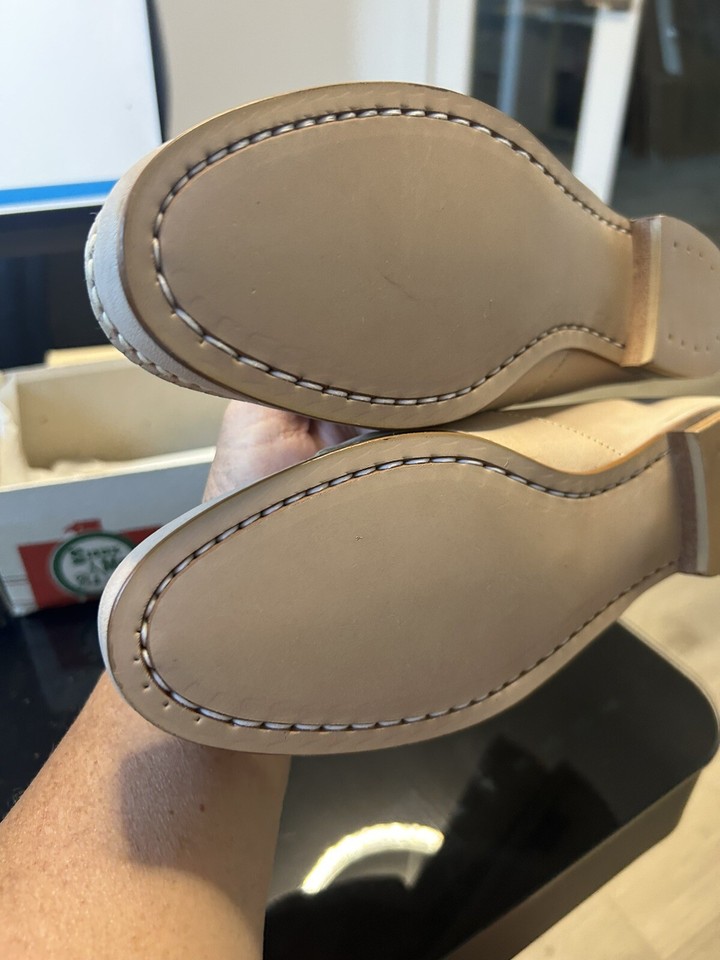 Made in USA Sioux Mox By Tru-Stitch Tan Leather shoes Size 9 Narrow | eBay