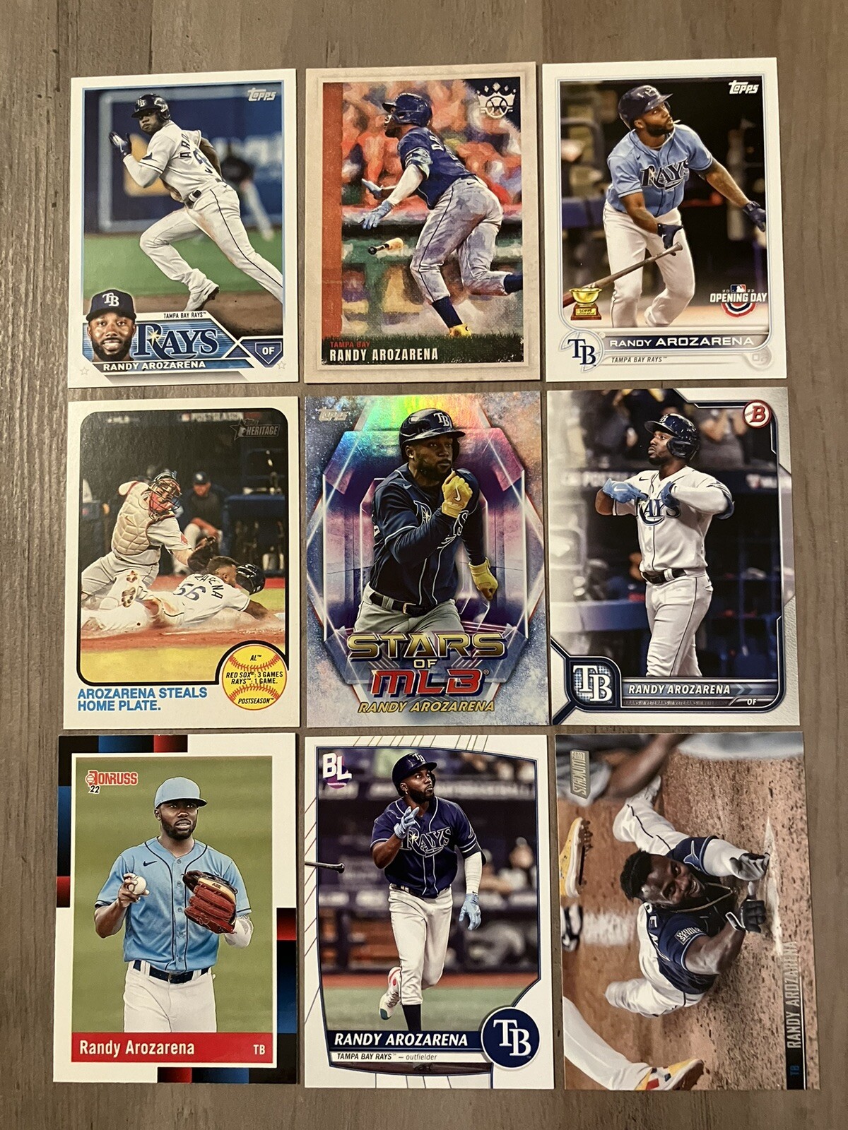 Randy Arozarena 9 Card Lot. Assorted Player & insert Cards. Tampa Bay ...