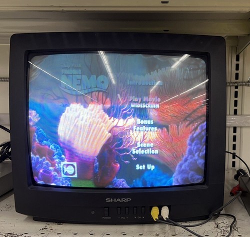 SHARP 13" CRT TV Retro Gaming Color Television Model 13k-M100 Working ...