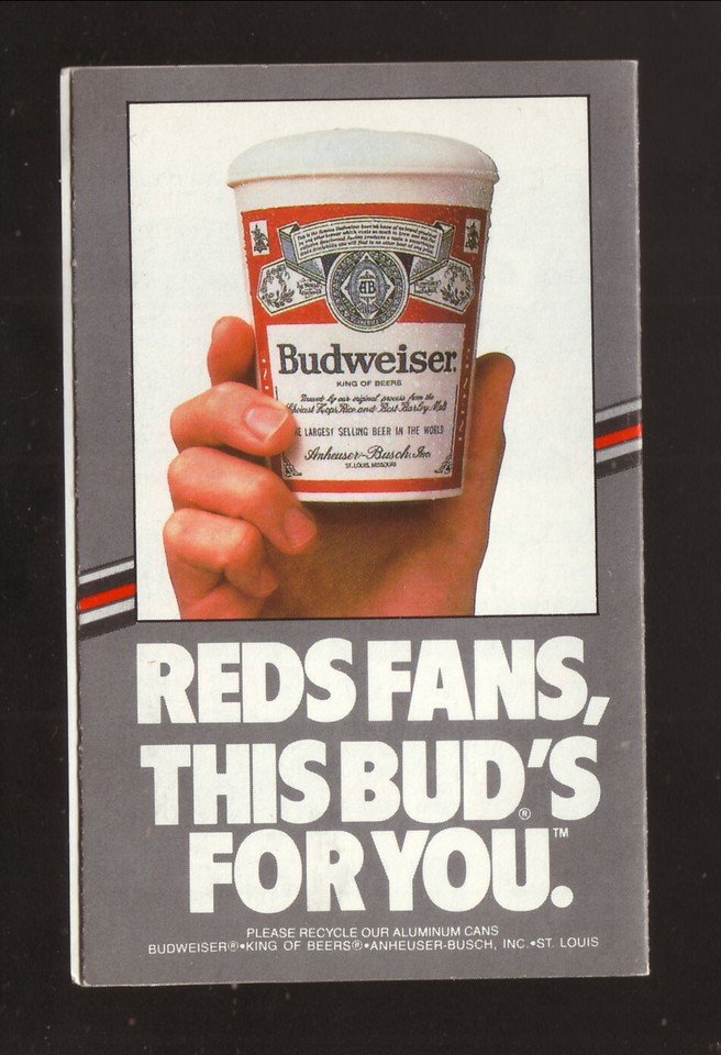 Cincinnati Reds--1987 Pocket Schedule--WLWT/Budweiser | eBay