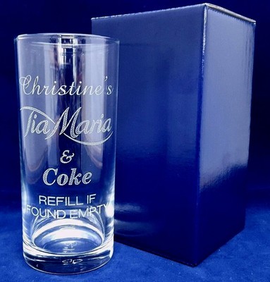 PERSONALISED ENGRAVED TIA MARIA GLASS TIA MARIA AND COKE GLASS GIFT ...