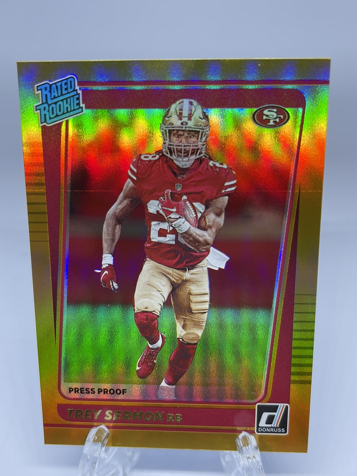 2021 Donruss Rated Rookie Gold Press Proof Trey Sermon | eBay