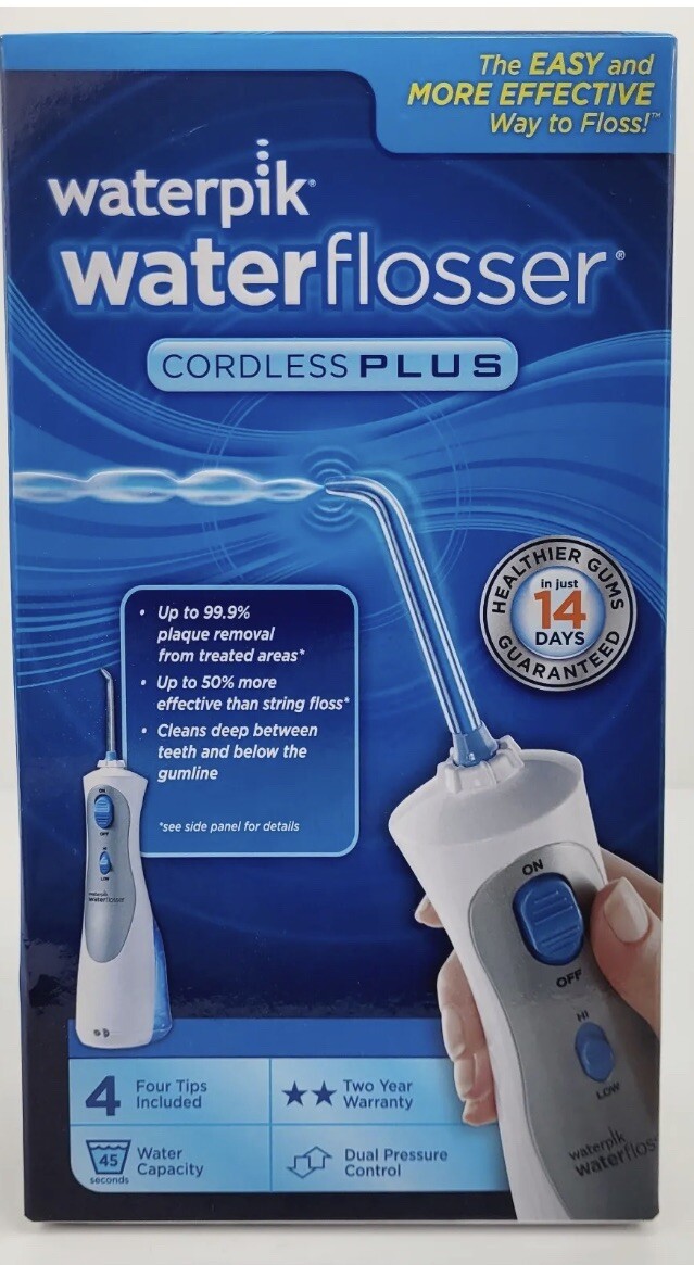 Waterpik Cordless Pro Dental Water Flosser 4 Tips Dual Pressure WP-450W ...