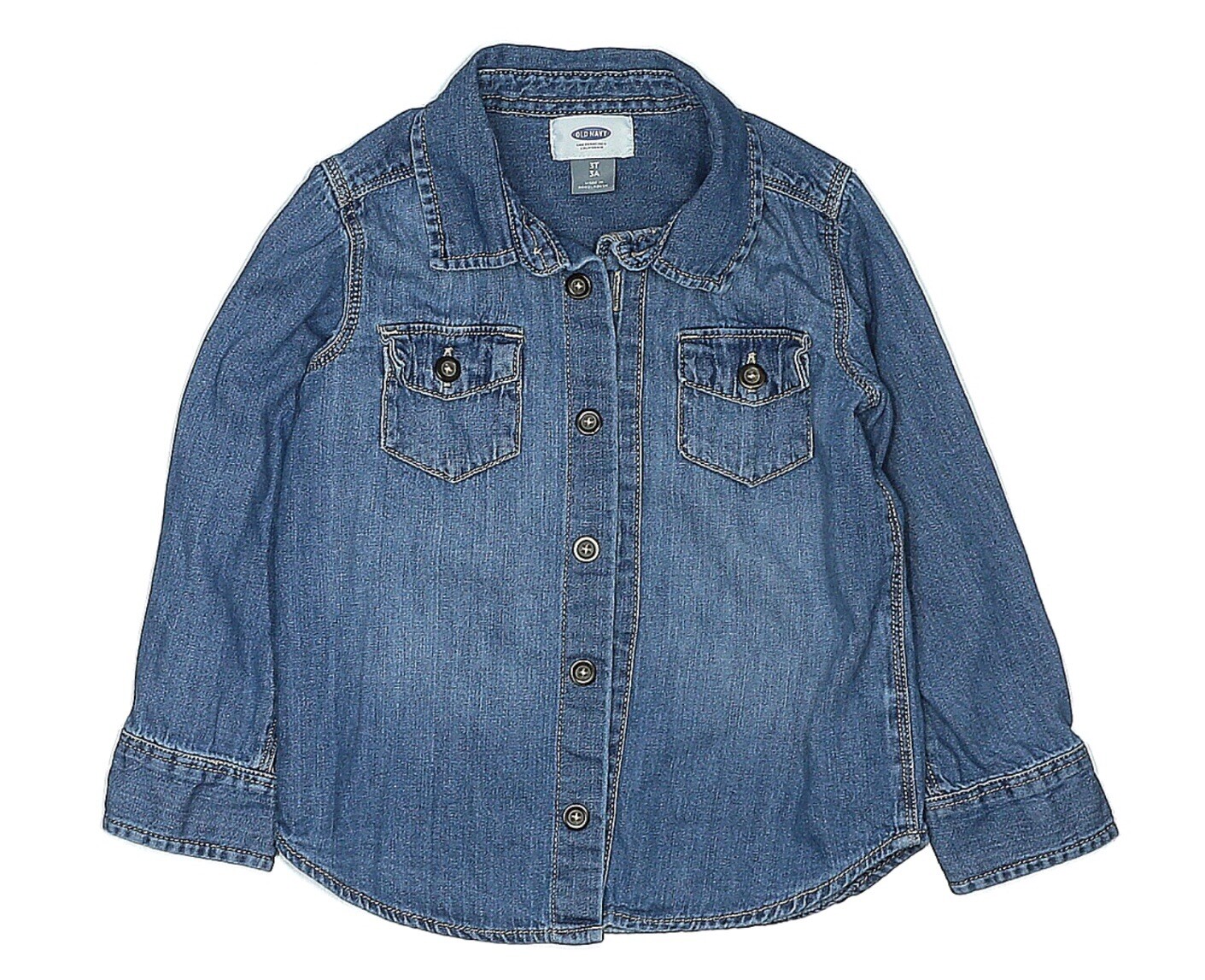 Old Navy Girls Jean Overshirt / Button Down denim Shirt Size 4T With 3 ...