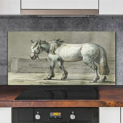 Painting Animal Horse Kitchen Splashback Toughened Glass 120x60 Heat ...