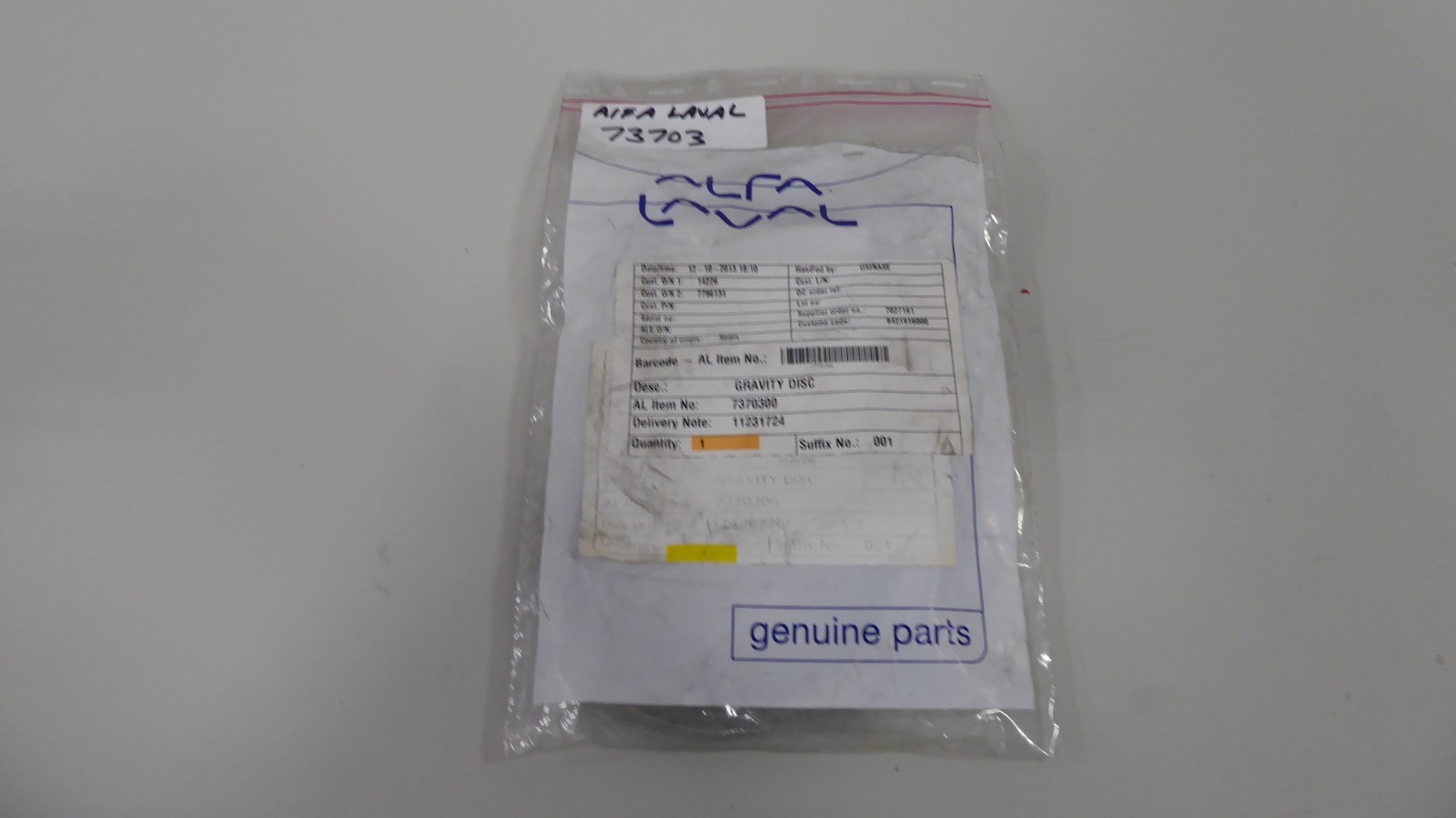 Alfa Laval 73703 Gravity Disc Oil Purifier 7370300 | eBay