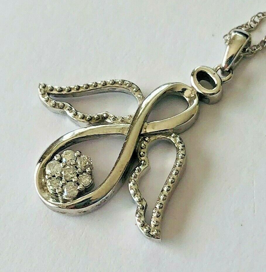 SK9 SIGNED ANGEL STERLING SILVER 925 REAL DIAMOND CLU… - Gem