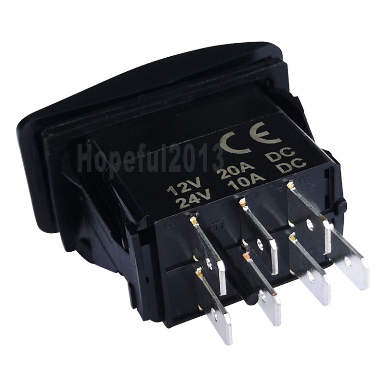 3 Way Momentary Rocker Switch DPDT Blue Light for Car Boat Carlying ...