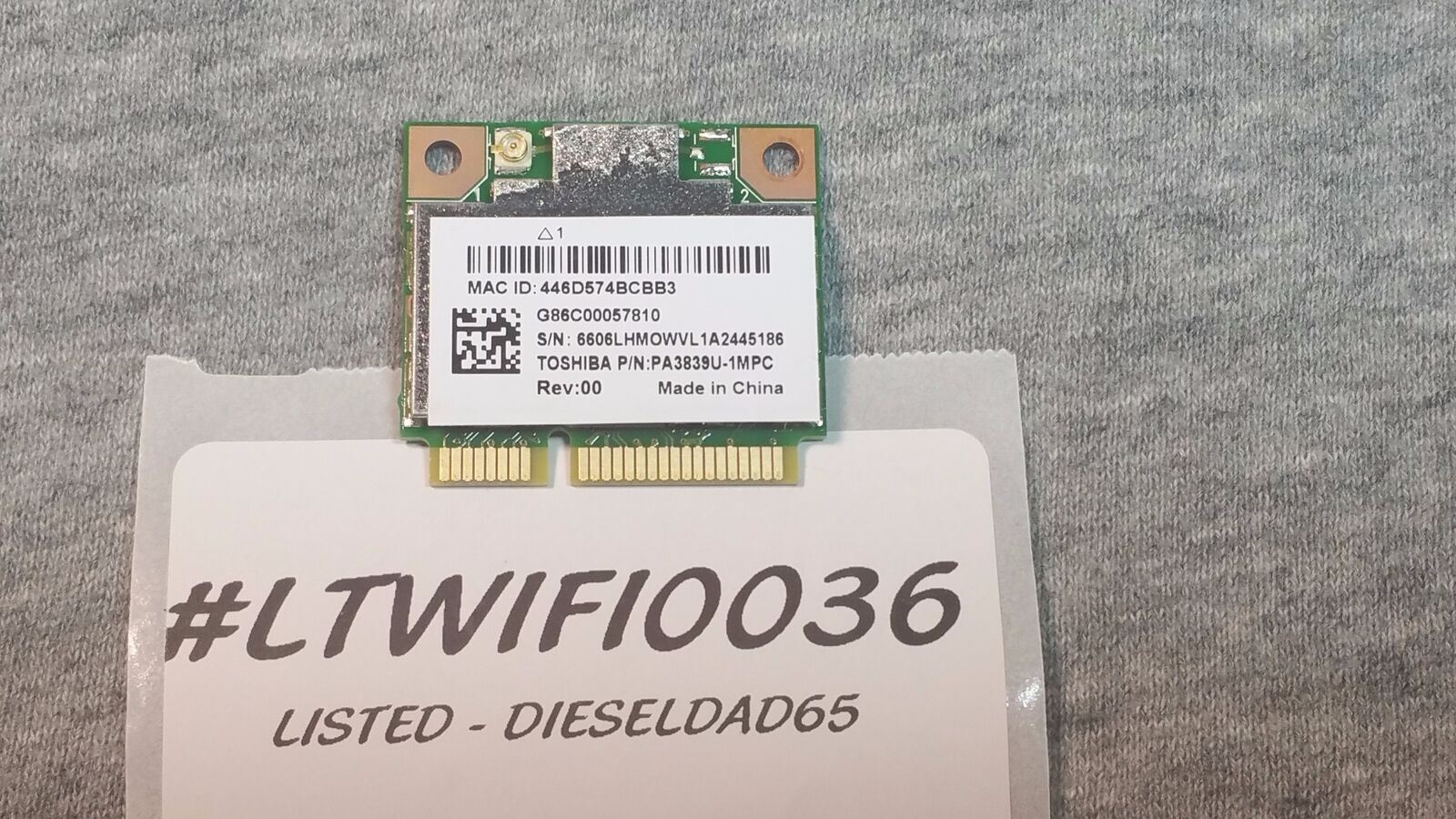LTWIFI0036 - Toshiba Laptop Wireless WiFi Card PA3839U-1MPC V000270870 ...