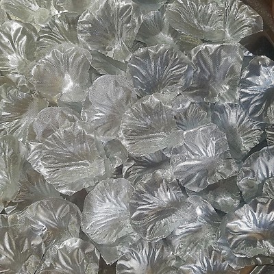 SILVER SILK ROSE PETALS FLOWER TABLE DECORATION CONFETTI WEDDING PARTY ...