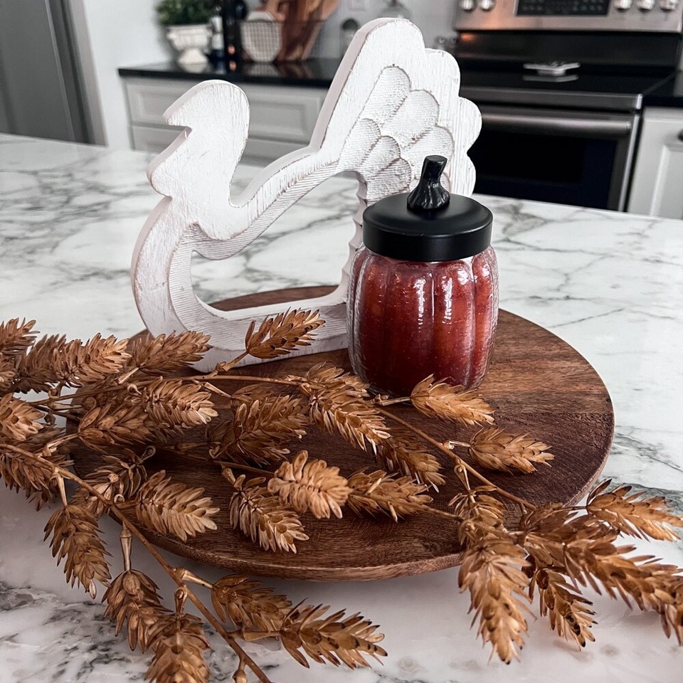 Wood Turkey Frame Figurine 8" High Autumn Fall Decor Acorn Thanksgiving ...