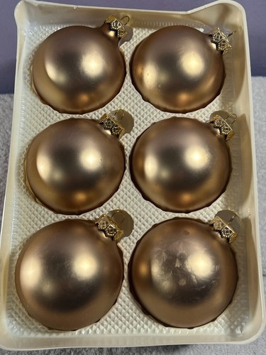 Christmas ornaments set of 6 glass tan balls MAX8570 | eBay