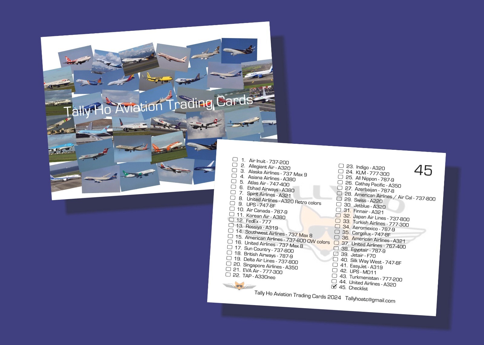 Airplane Aviation Trading Cards - Airliner Set - 99 Cards | eBay