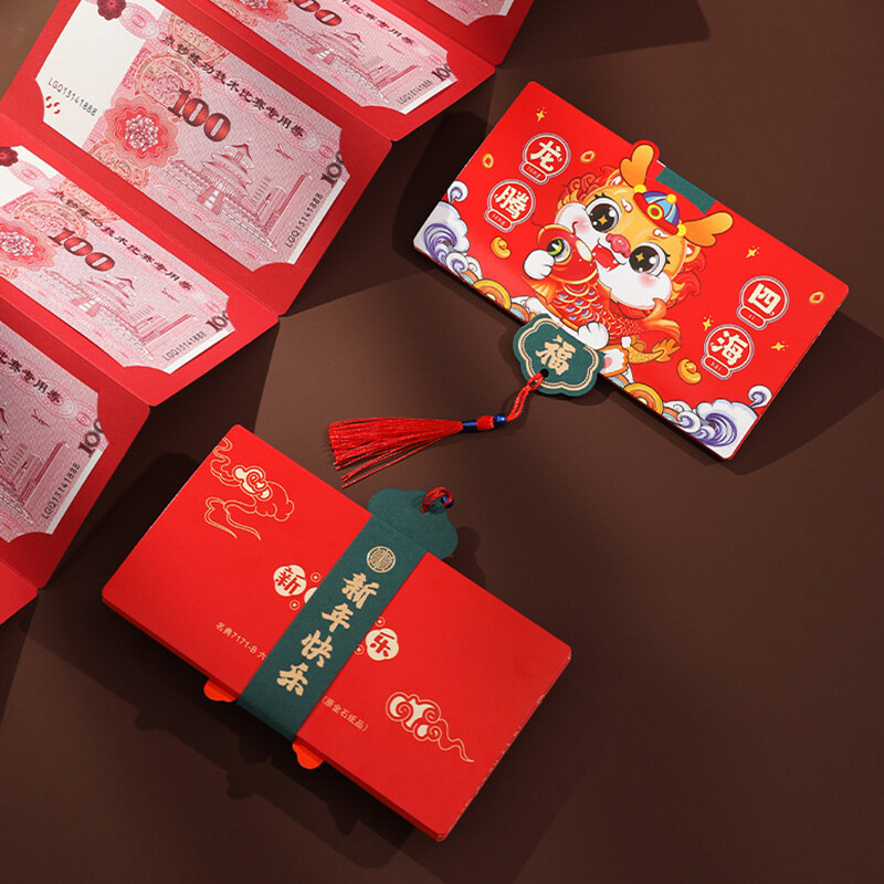 Creative Foldable Red Envelope With 6/10 Card Slots Chinese Dragon Year ...