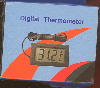 Digital Thermometer cable 1 3/4"x1 1/8"x1/2" batteries included in U.S ...