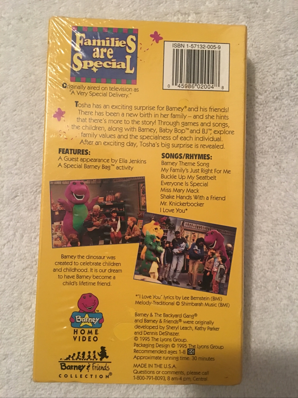 Vintage New Sealed Barney VHS - Families are | Grelly USA