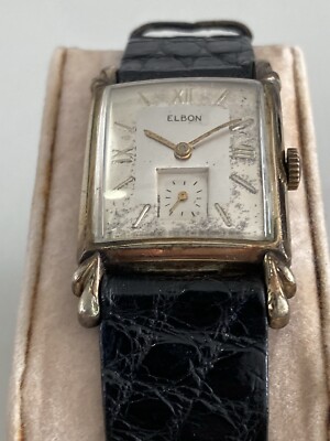 Vintage Elbon Watch Manual Wind Small Seconds Art Deco Rectangular Case ...