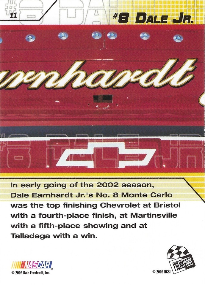 2002 Press Pass Stealth NASCAR Auto Racing Trading Cards - Your Choice ...