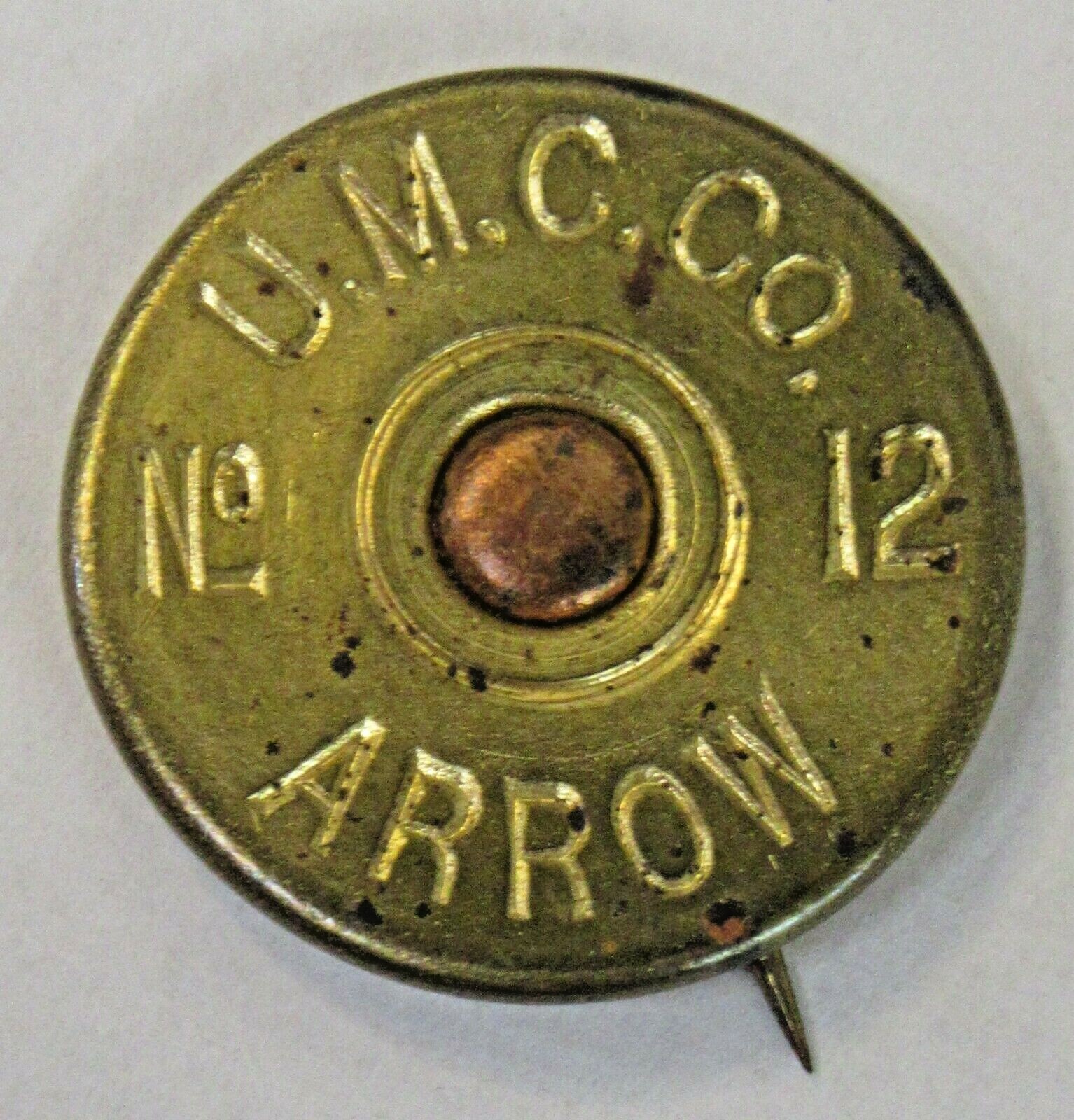 vintage Remington U.M.C. CO. ARROW NO. 12 metal pinback button SHOTGUN ...