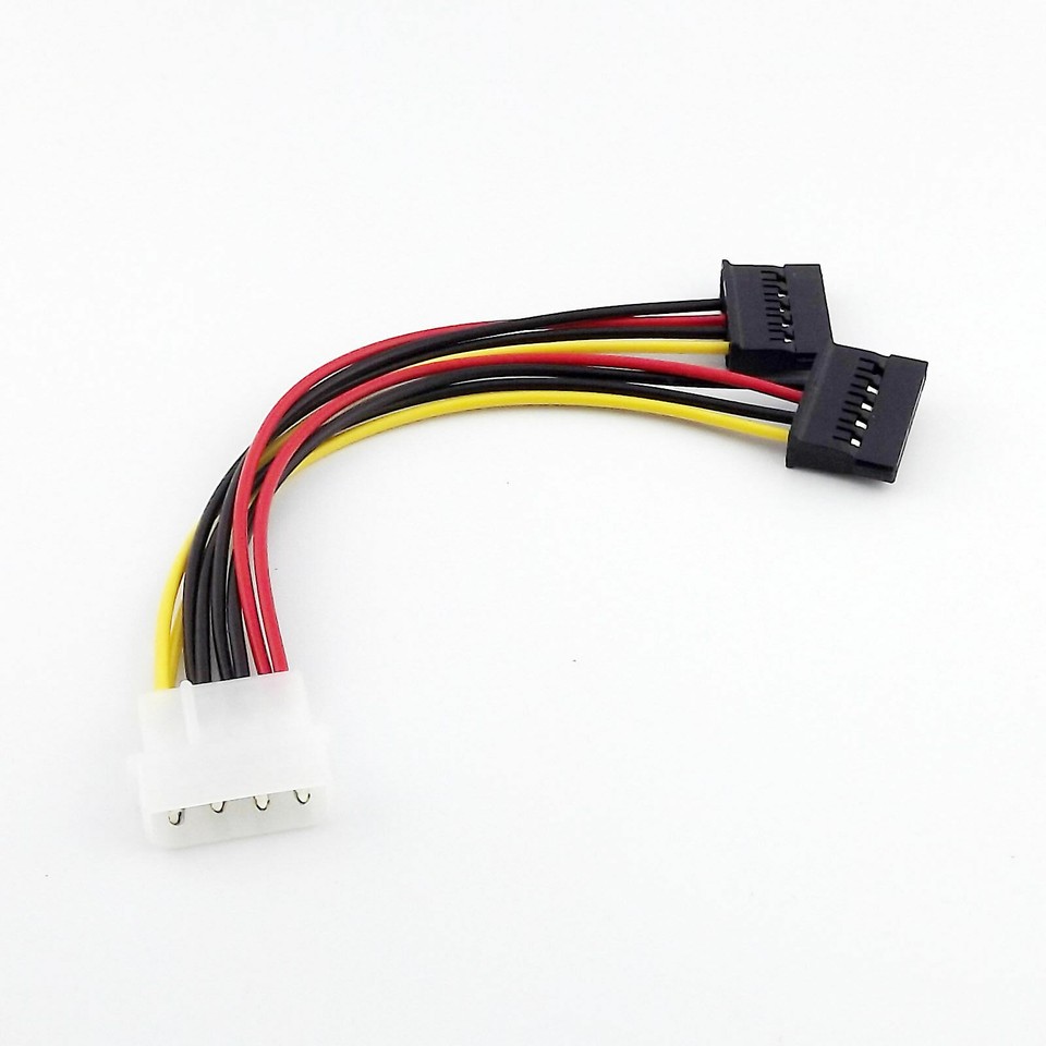 1x IDE 4 Pin Male Molex to 2x SATA Female ATA Y Splitter HDD Power ...