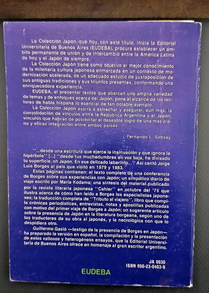 Borges en Japón, Japón en Borges (Colección Japón) GUILLERMO GASIO | eBay