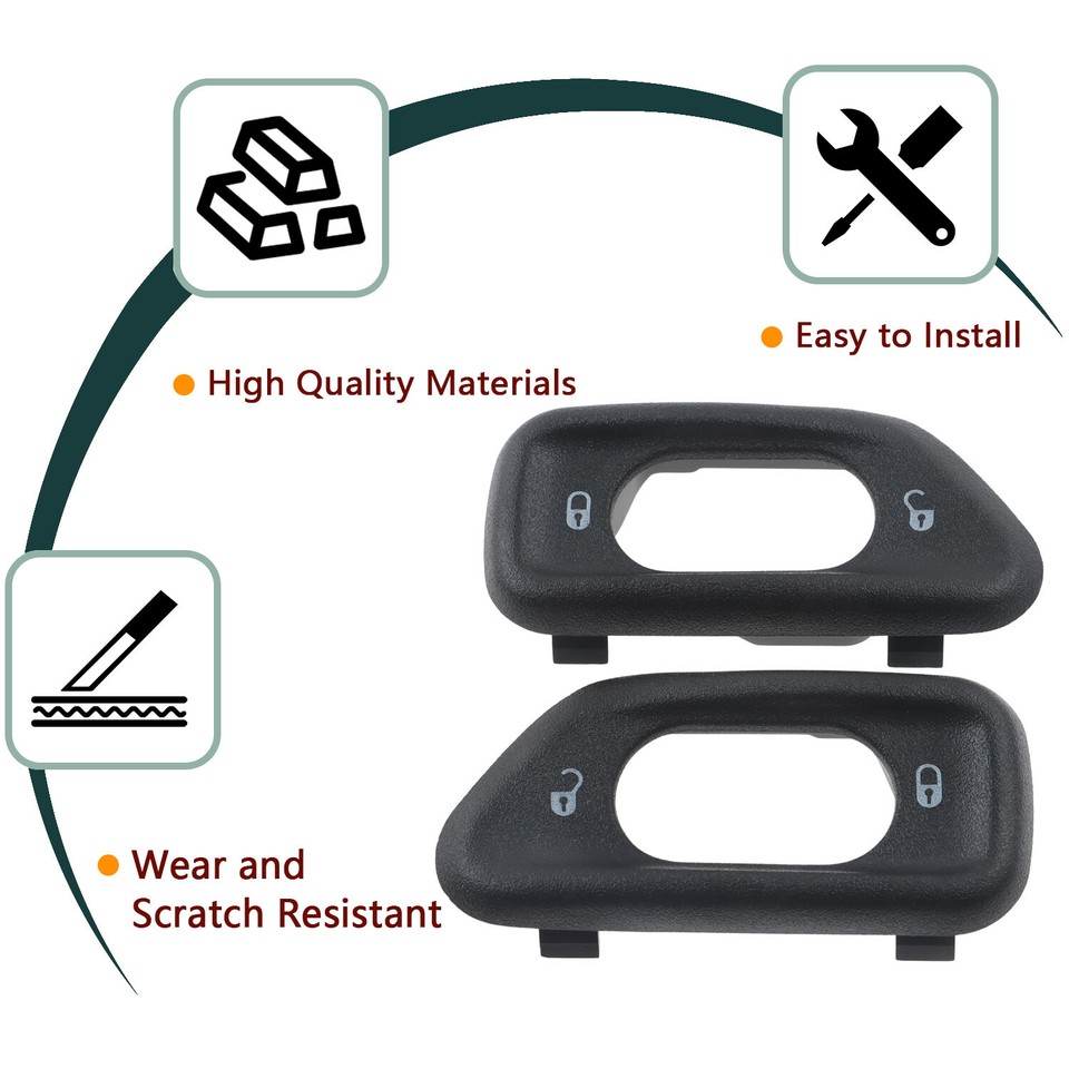Driver & Passenger Front Door Lock Switch Bezels for 2011-17 Jeep ...