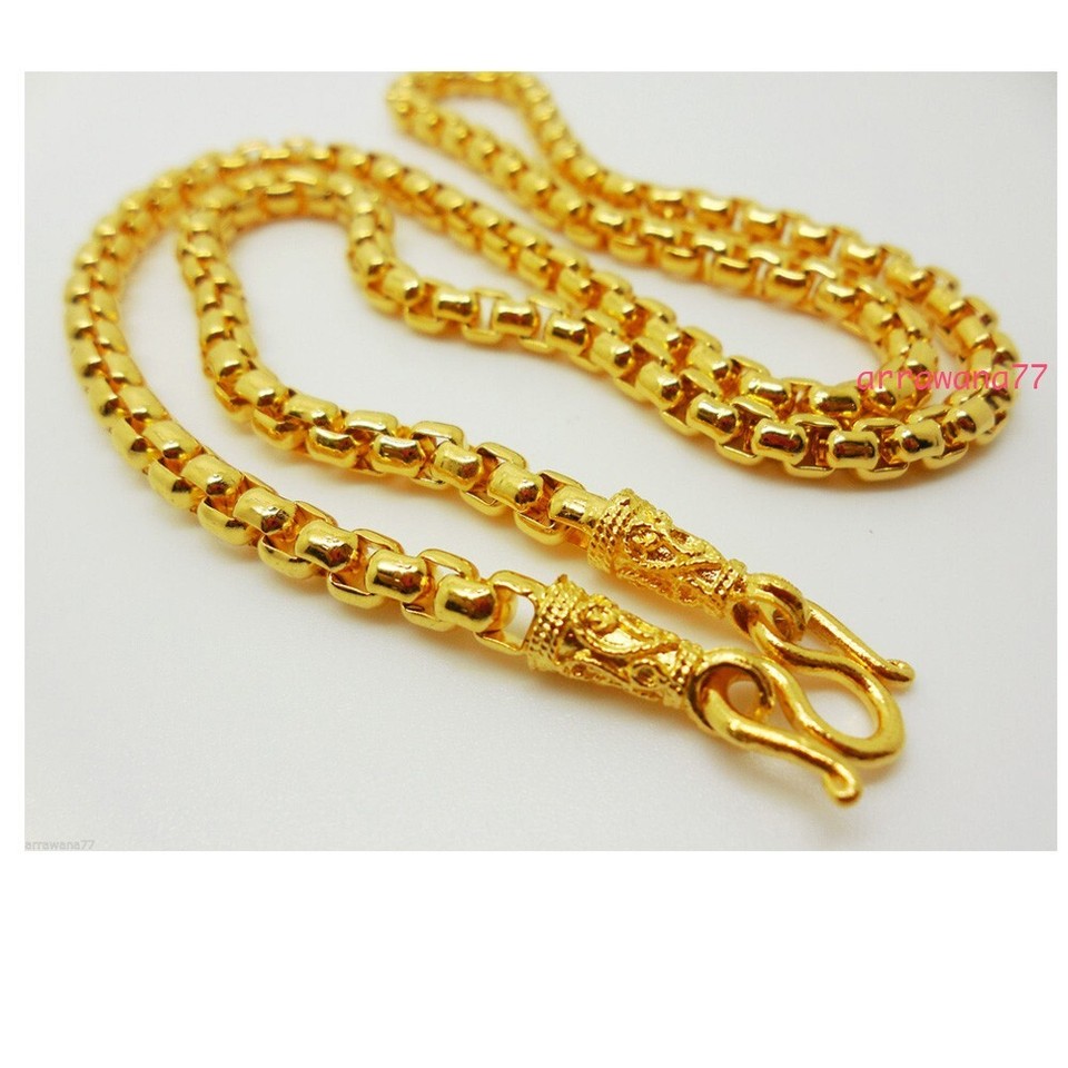 Chain 22K 23K 24K THAI BAHT YELLOW GOLD GP Necklace 20 Inch 5 mm ...