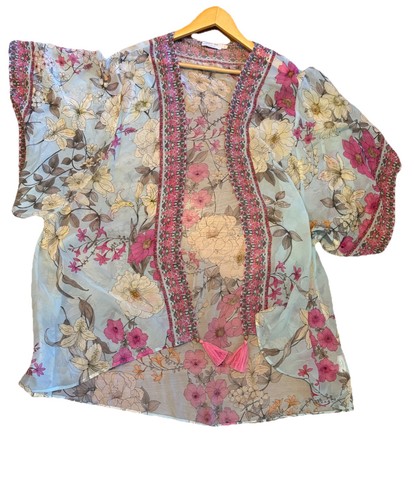 Johnny Was California Open Floral Kimono L | eBay