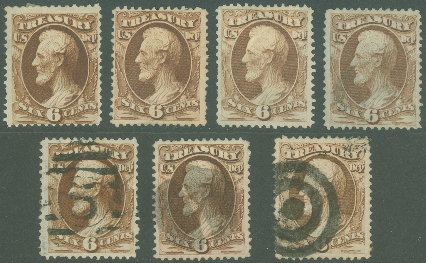 Scott #O75 (x7) Treasury Dept Officials, MIXED Mint-HR, NG & Used, SCV ...