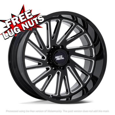 24 inch 24x12 Moto Metal MO811 COMBAT BLACK MILLED wheels rims 8x6.5 ...