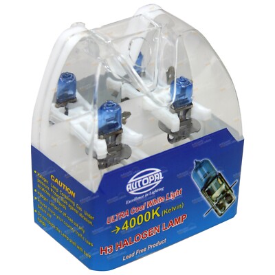 Set of 2 x H3 24volt 100w Truck / Bus / Car - Halogen Blue Bright Light ...