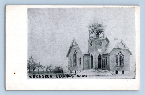 1908. LEONIDAS, MICHIGAN. M.E. CHURCH. POSTCARD DB42 | eBay