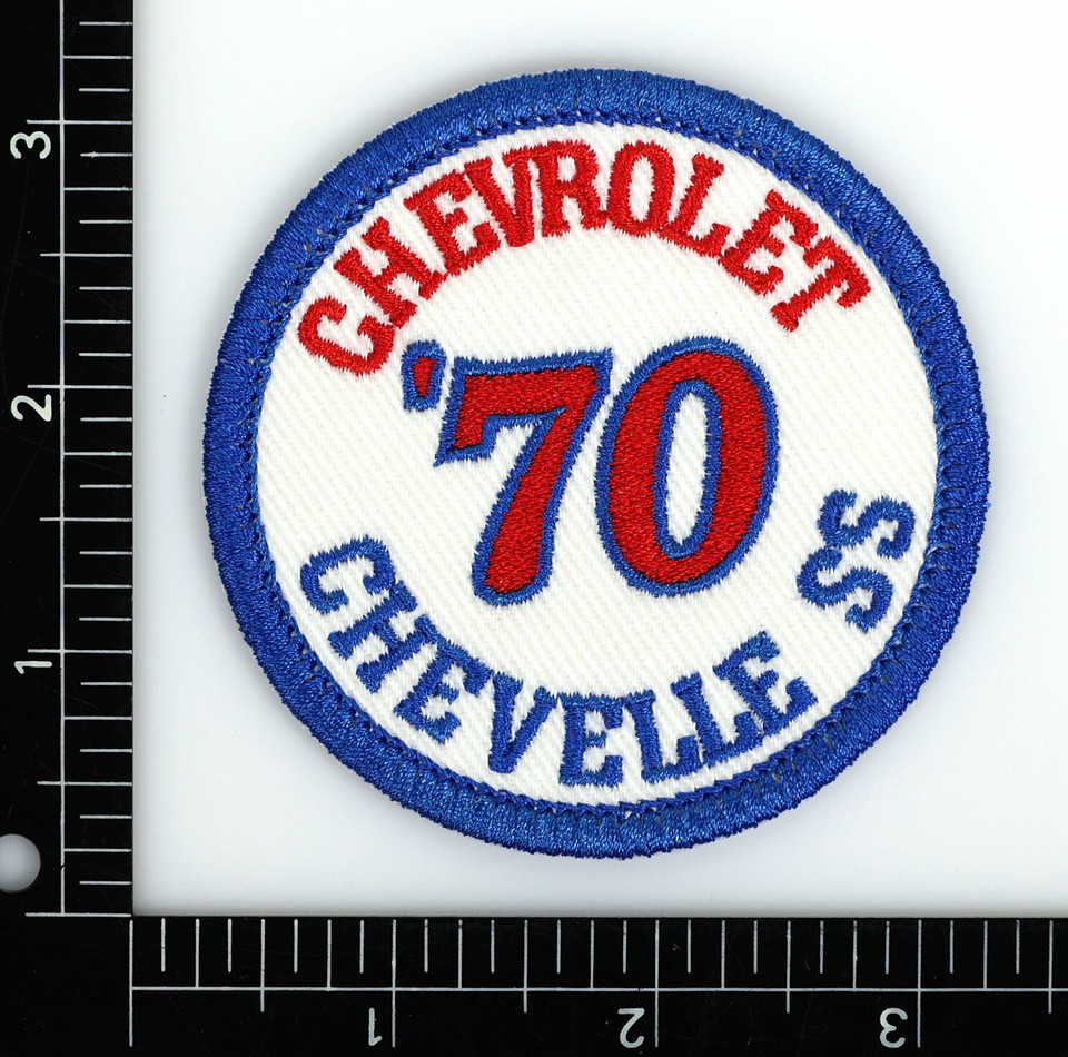 1970 Chevrolet Chevelle SS Embroidered Patch Ivory/Royal Blue Iron-On ...