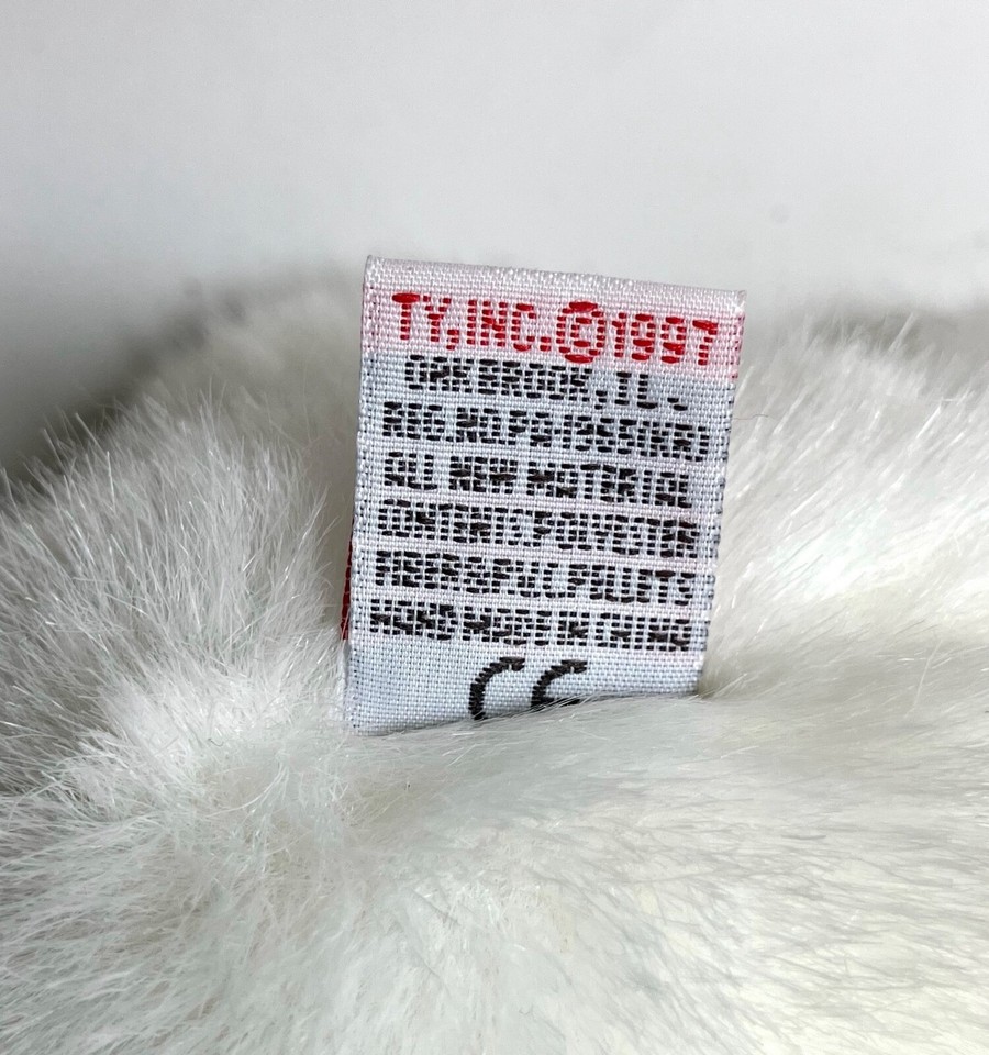 Ty 1997 Classic ROMEO the White Bear Red Heart Valentine 13" Plush ...