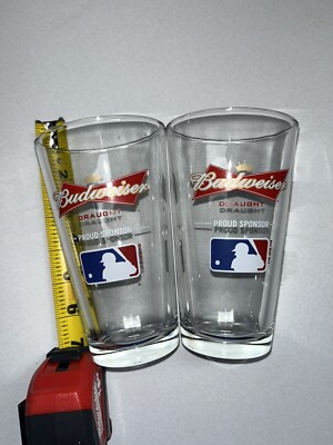 2 Budweiser Major League Baseball Pint Glasses | eBay